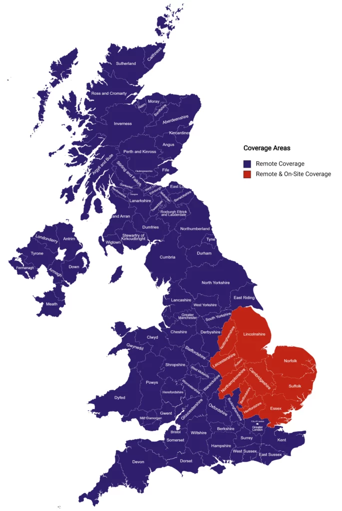 Areas We Cover in the UK | IT Services | ECS Computers